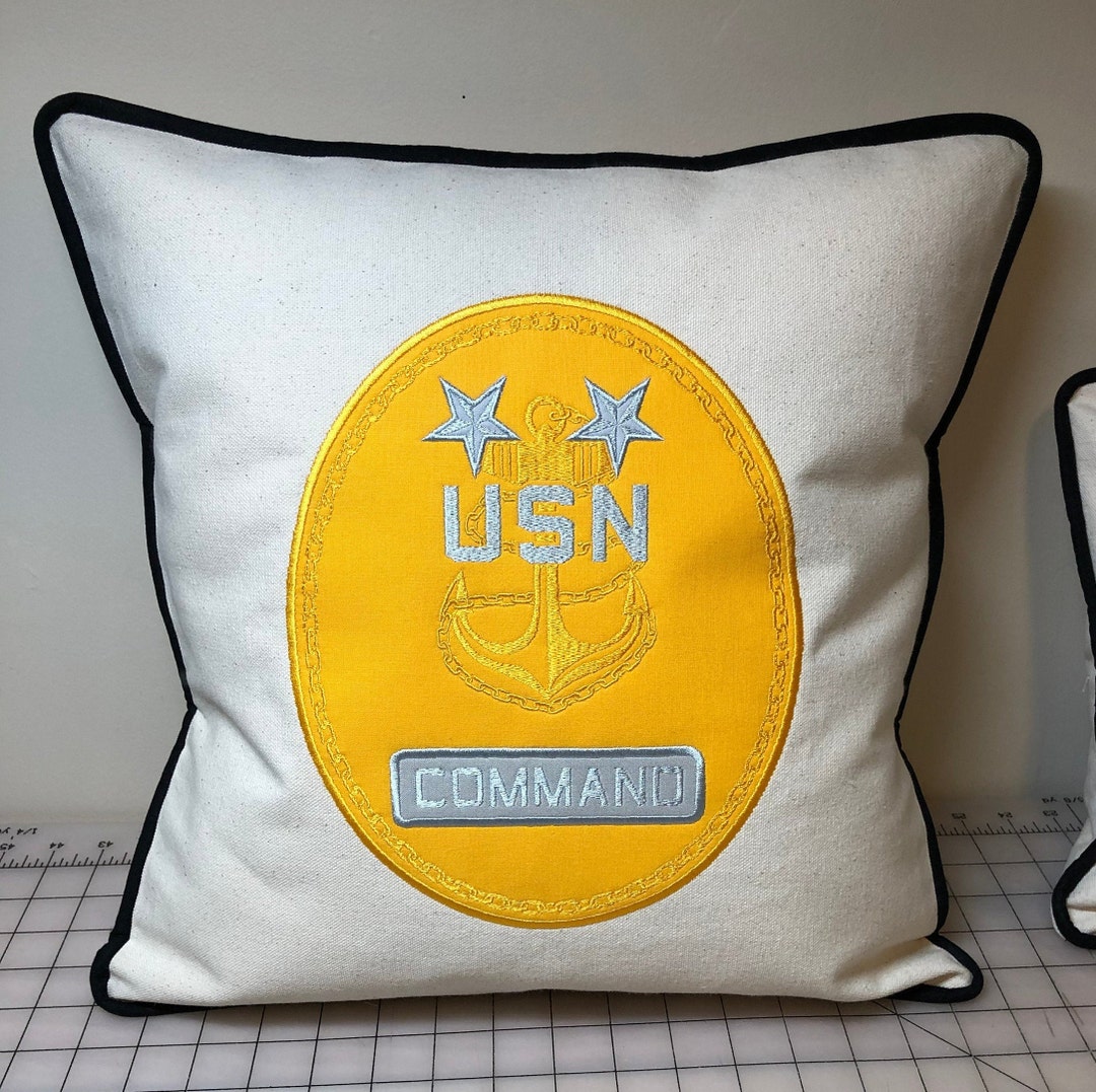 Handmade Navy Command Master Chief's Pin 16" X 16" Pillow COVER CMC ...