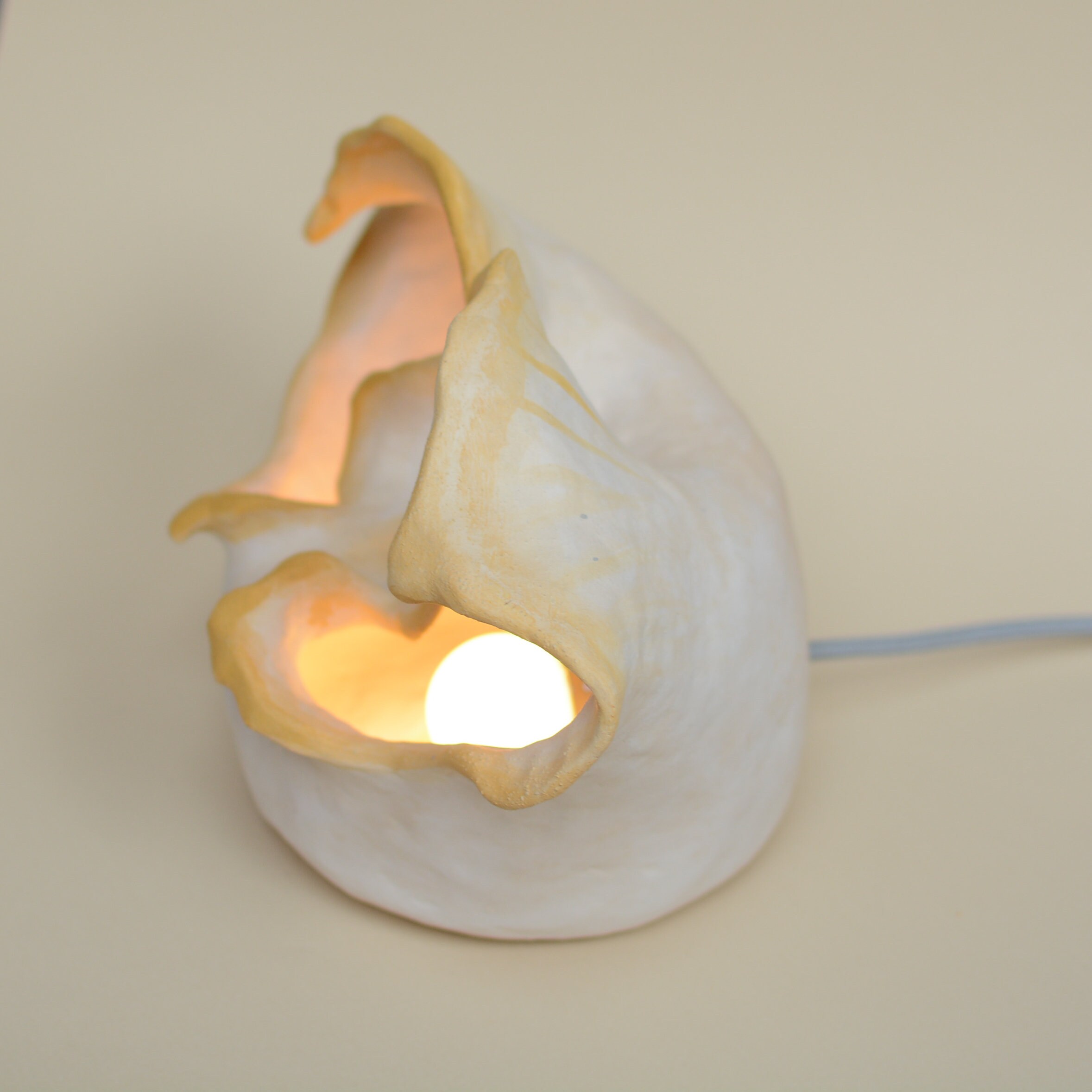 Lily Organic Form, Nature Inspired One of a Kind Ceramic Table Lamp ...