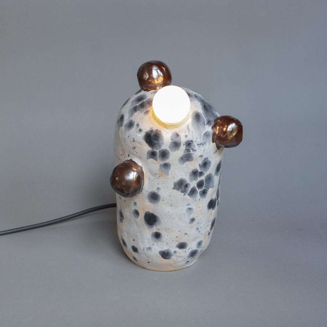 Ink Effect Round Form Bubble Handmade Ceramic Lamp, Hand Made, Modern ...