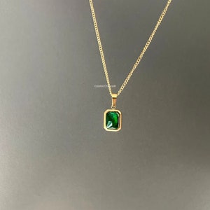 Dark Green Necklace - Waterproof Necklace - Emerald Green Necklace ...