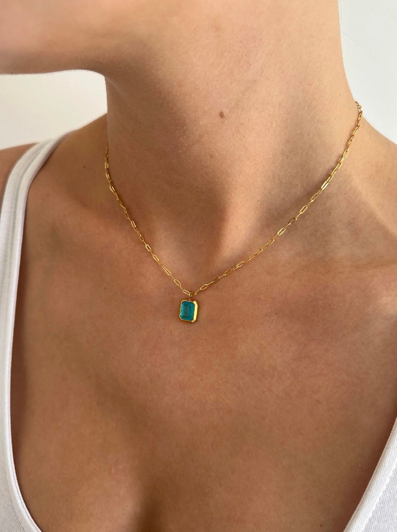 Light Blue Necklace - Waterproof Necklace - Stacking Necklace - Etsy