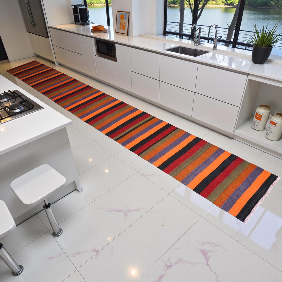 EXTRA LONG Runner Rug 2x19ft Vintage Turkish Kilim Colorful Stair ...