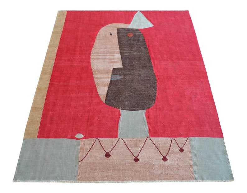 Paul Klee Clown Painting Inspired Silk Hand Woven Area Rug - Etsy