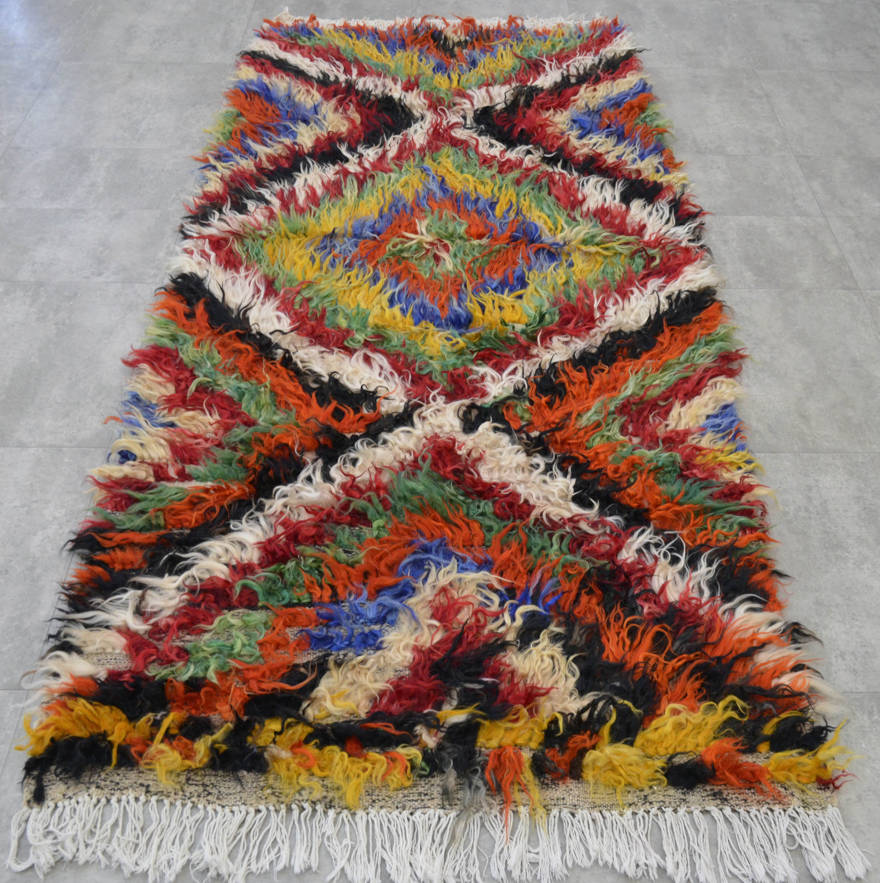 4x8 Ft Hand Made Shaggy Rug. Mohair Wool Made Short Runner Rug ...