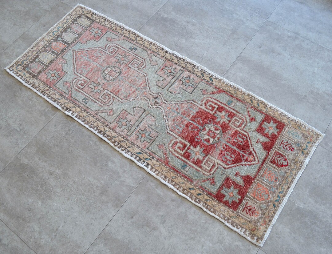 2x5 Ft. Rug Hand Knotted Small Oushak Rug Distressed Low Pile - Etsy