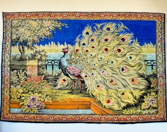 Vintage Peacock Tapestry - Etsy