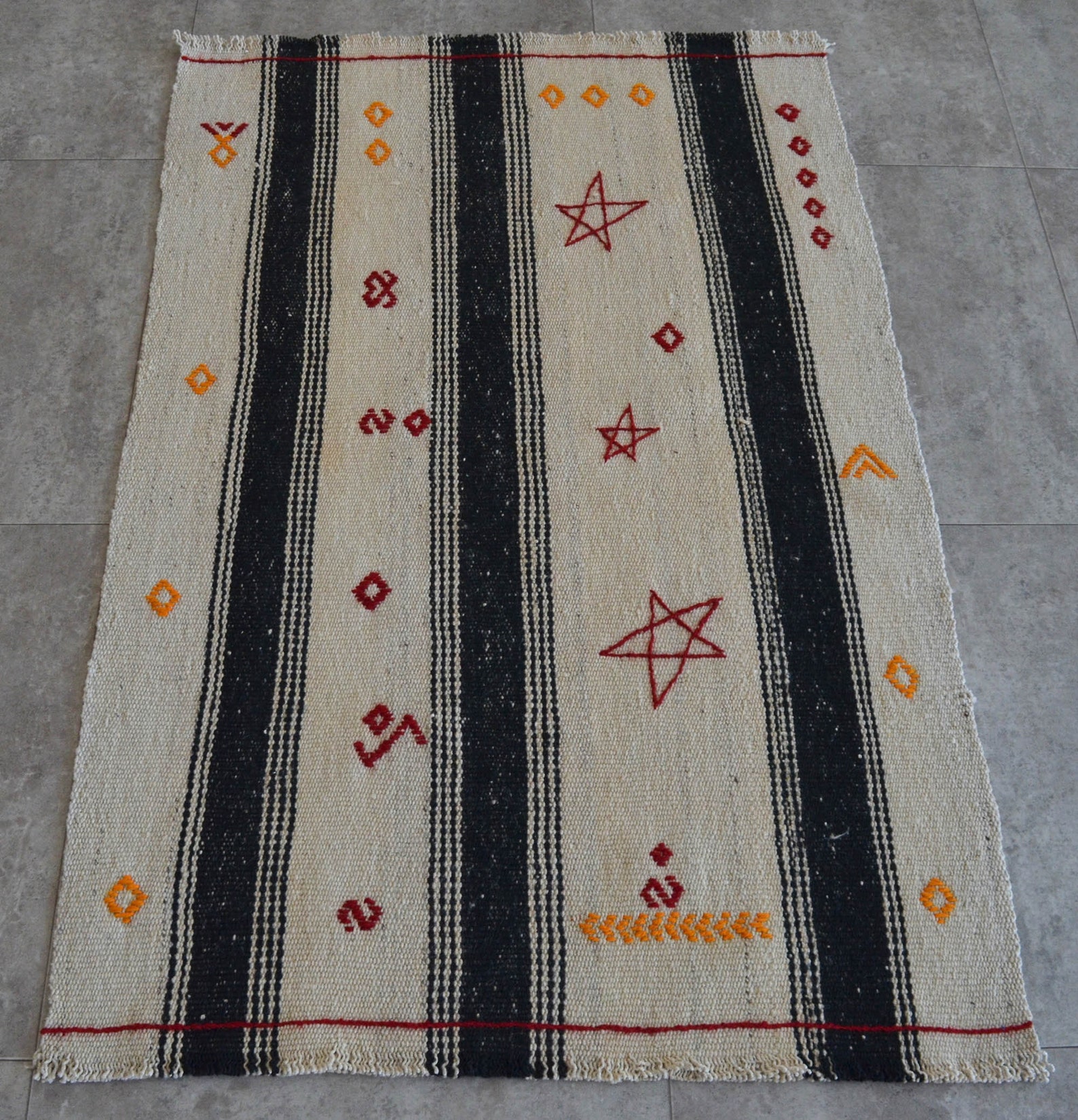 Turkish Kilim Rug Hand Woven Wool Tribal Primitive Small Rug | Etsy