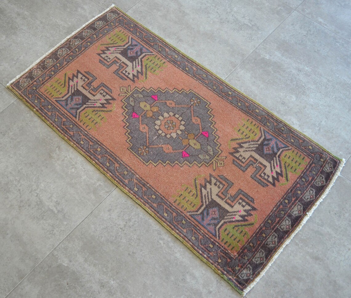 2x4 Ft Rug Hand Knotted Small Ushak Rug Distressed Low Pile - Etsy