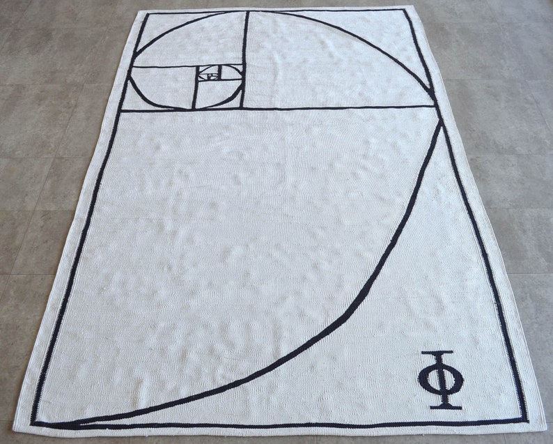 5'x7' Rug. Leonardo Fibonacci- Golden Ratio - Inspired Silk Hand Woven ...