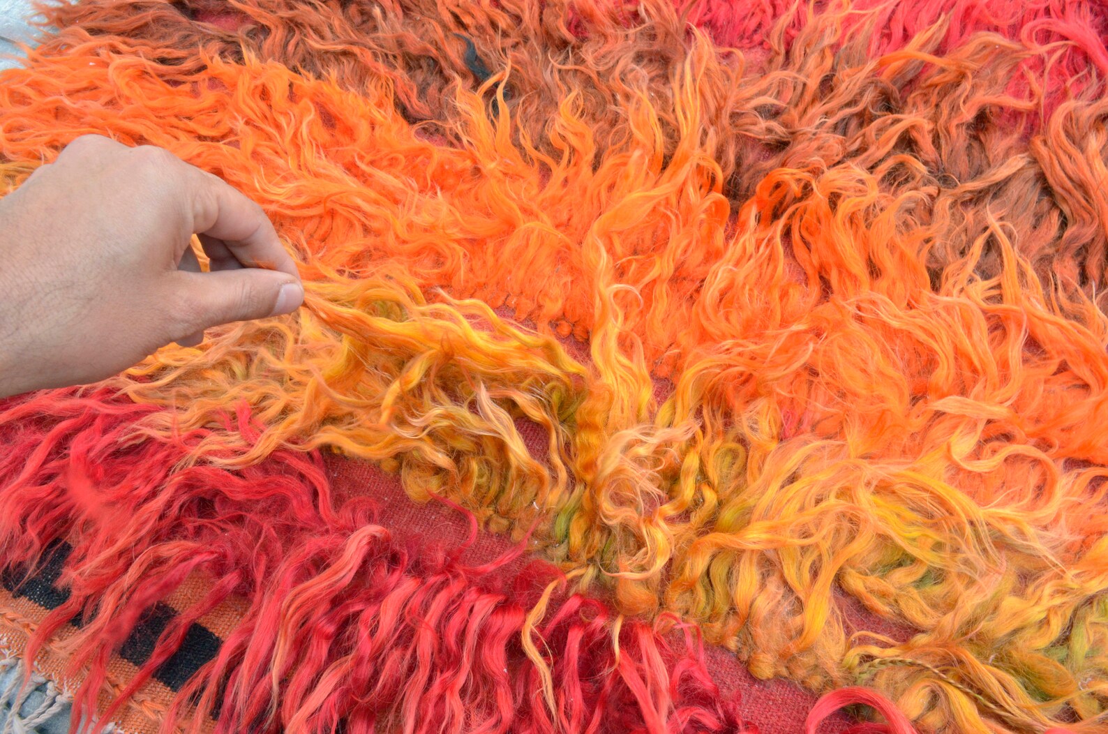 4x6 Ft Hand Made Shaggy Rug. Mohair Wool Area Rug. Colorfull - Etsy