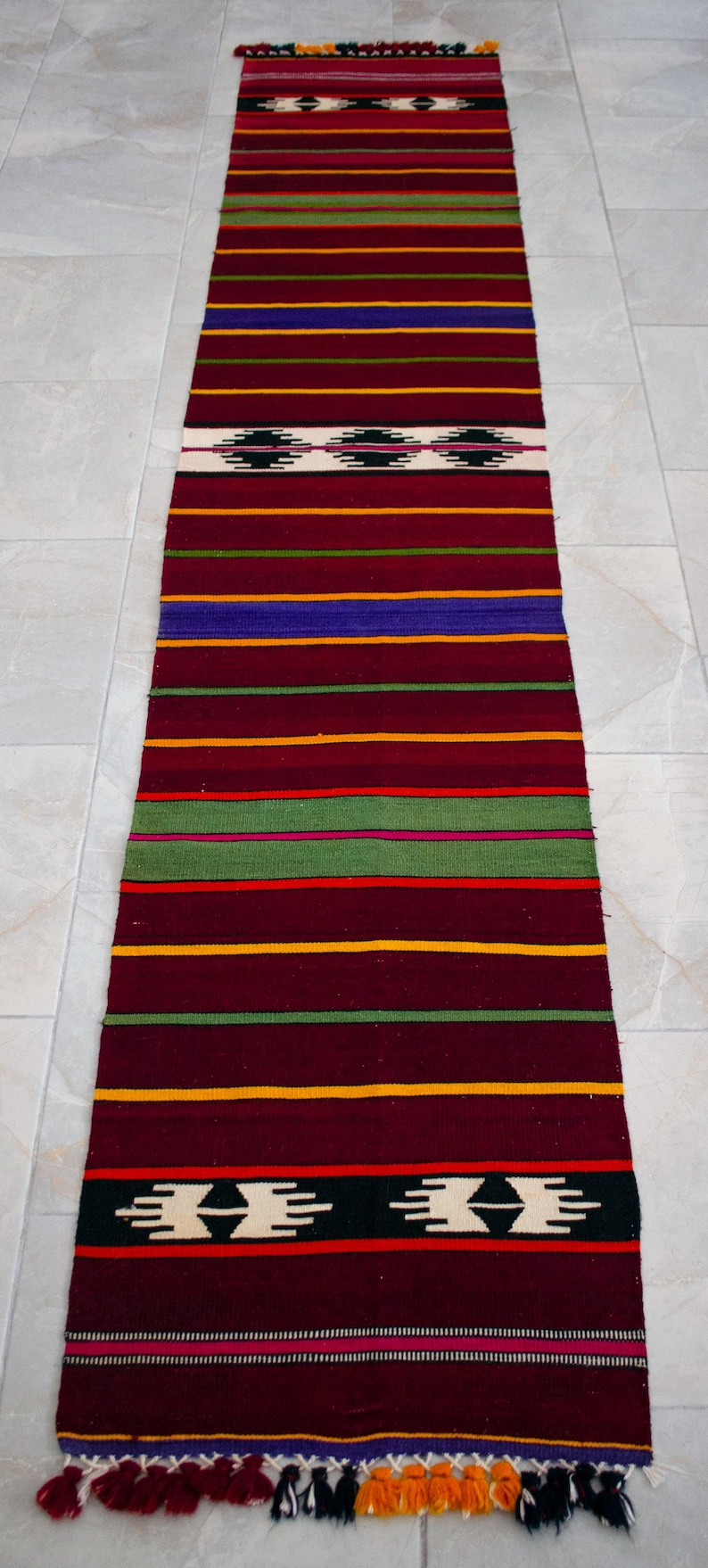 2x10 Ft Hand Made Short Narrow Runner Rug Turkish Kilim Hallway Rug ...