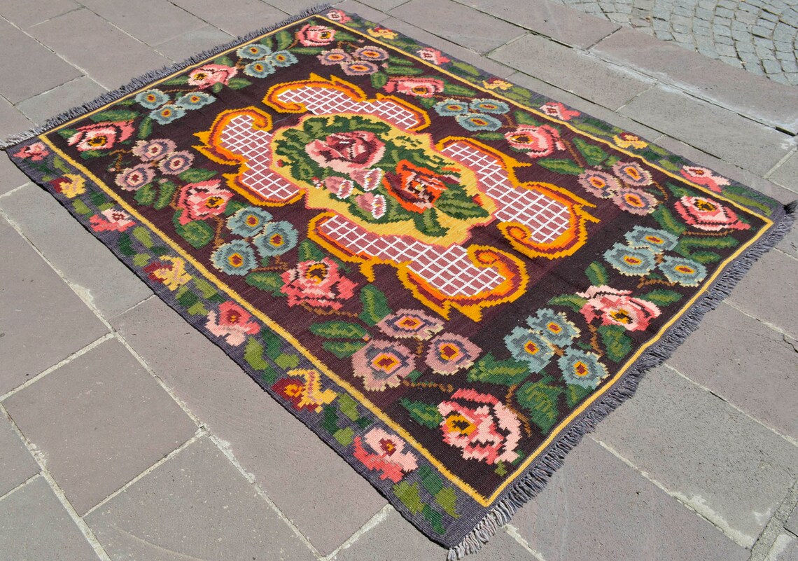 5x7 Rug Caucasian Moldova Kilim Rug Vintage Flat Weave Hand | Etsy