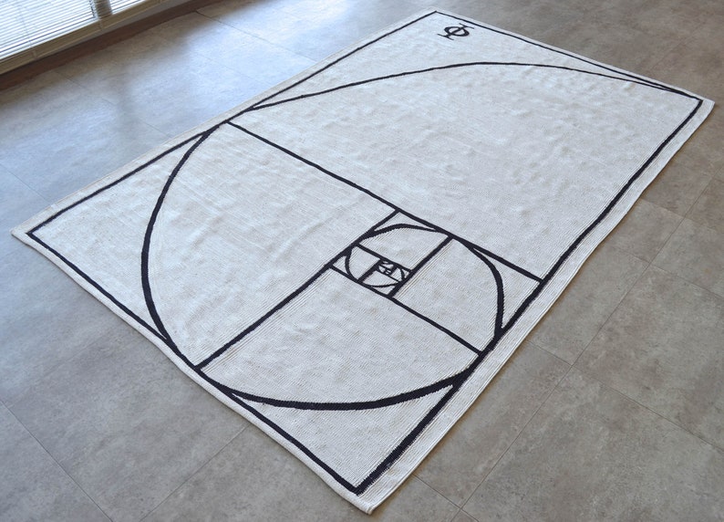 5'x7' Rug. Leonardo Fibonacci- Golden Ratio - Inspired Silk Hand Woven ...