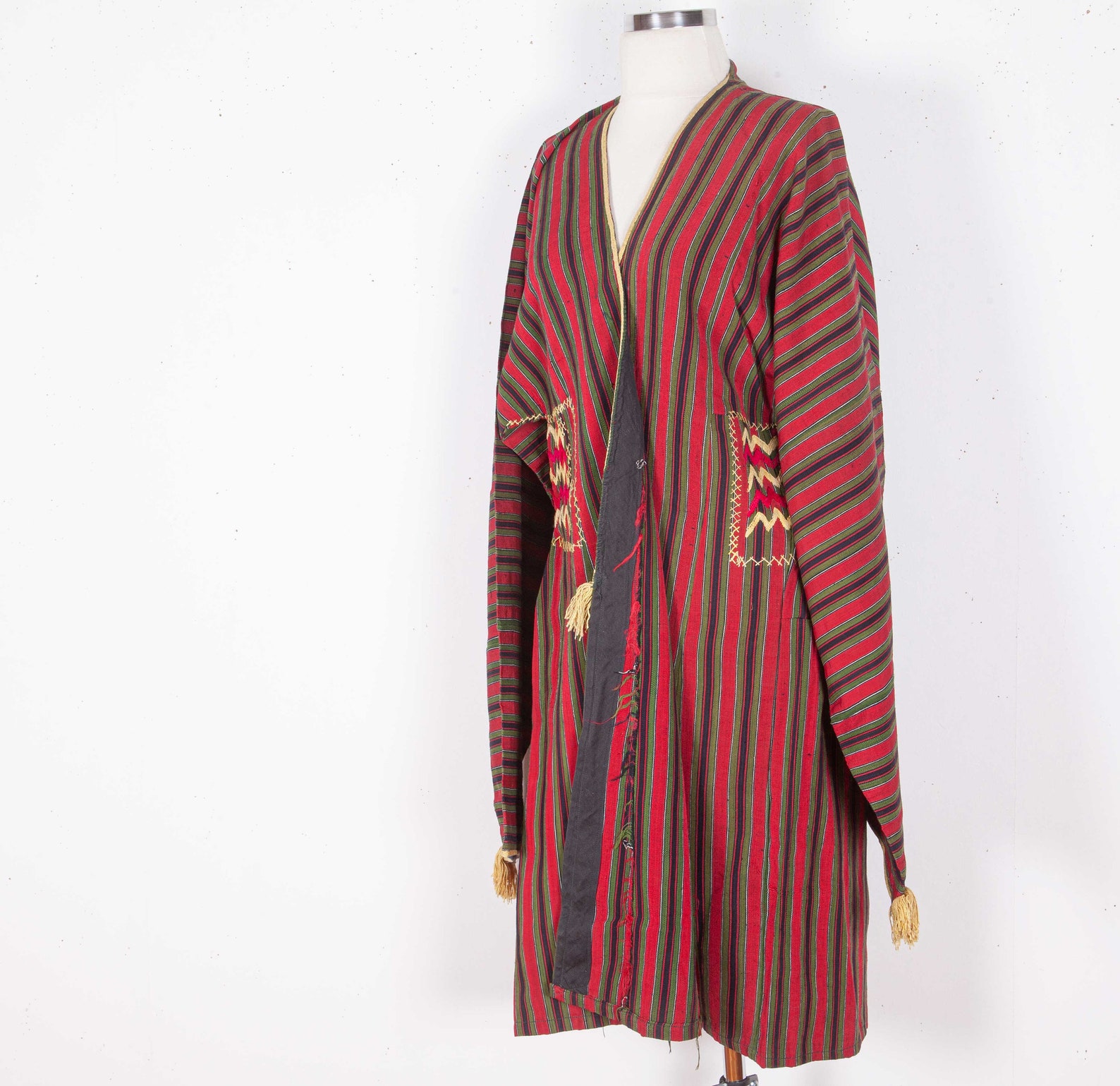 Antique Silk and Cotton Uzbek Dress, 192 X 109 Cm / 75 X 42 Inches ...