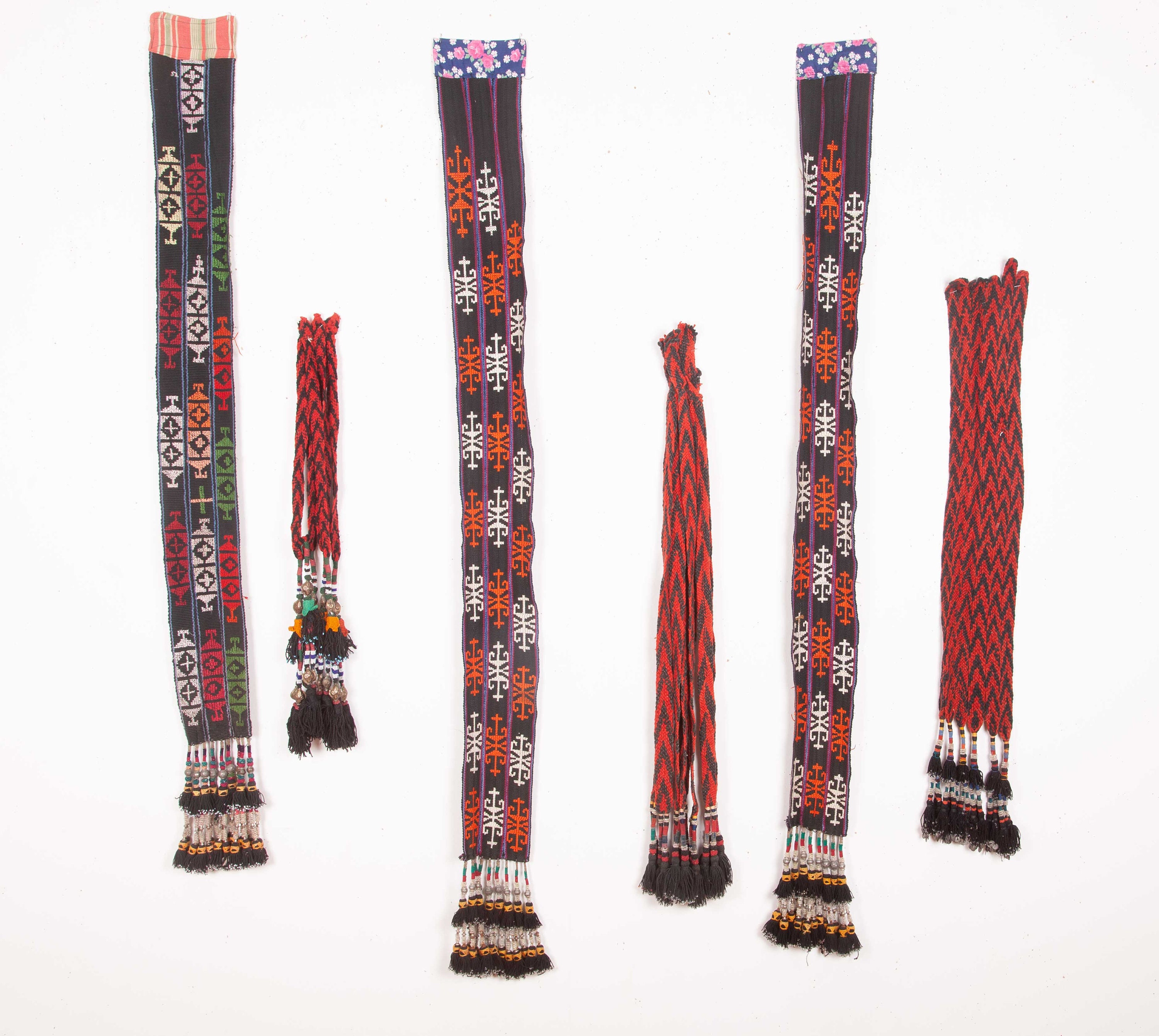 Uzbek Hair Pieces and Costume Ornamets of a Group of Six Pcs, Mid 20th ...