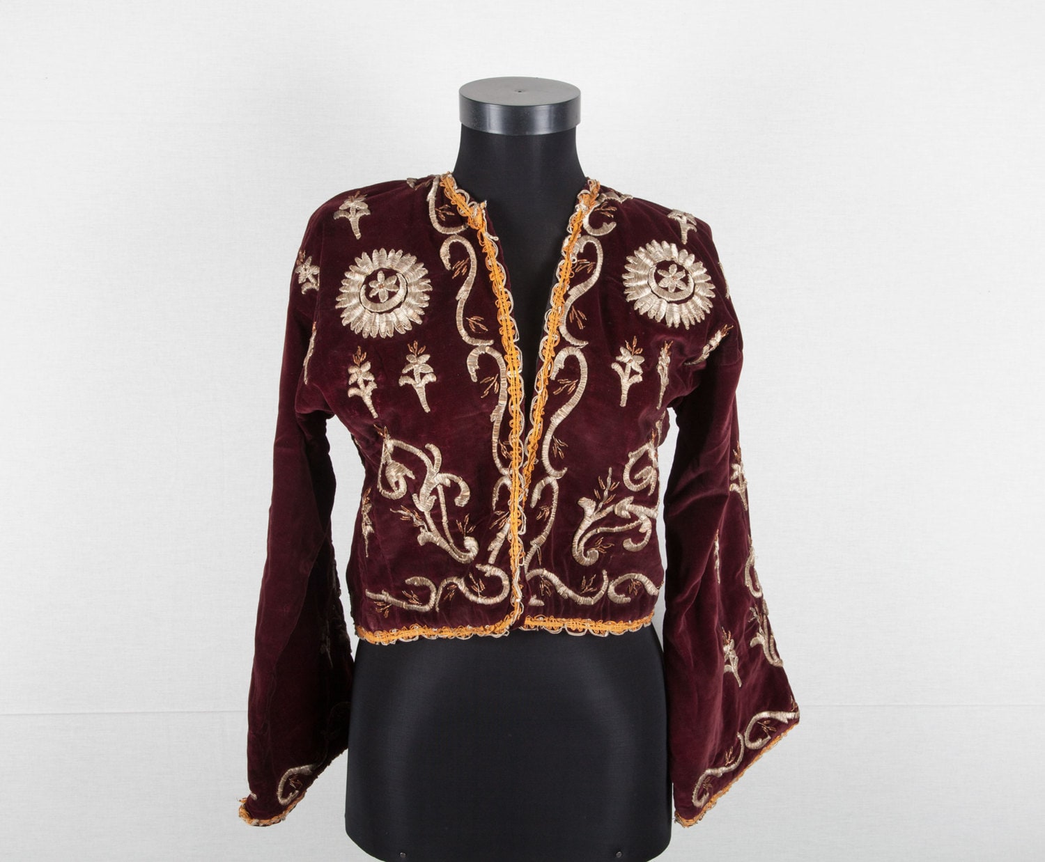 Antique OTTOMAN SARMA Technique Short Jacket 4'6'' X 1'5'' Ft _ 138 X ...