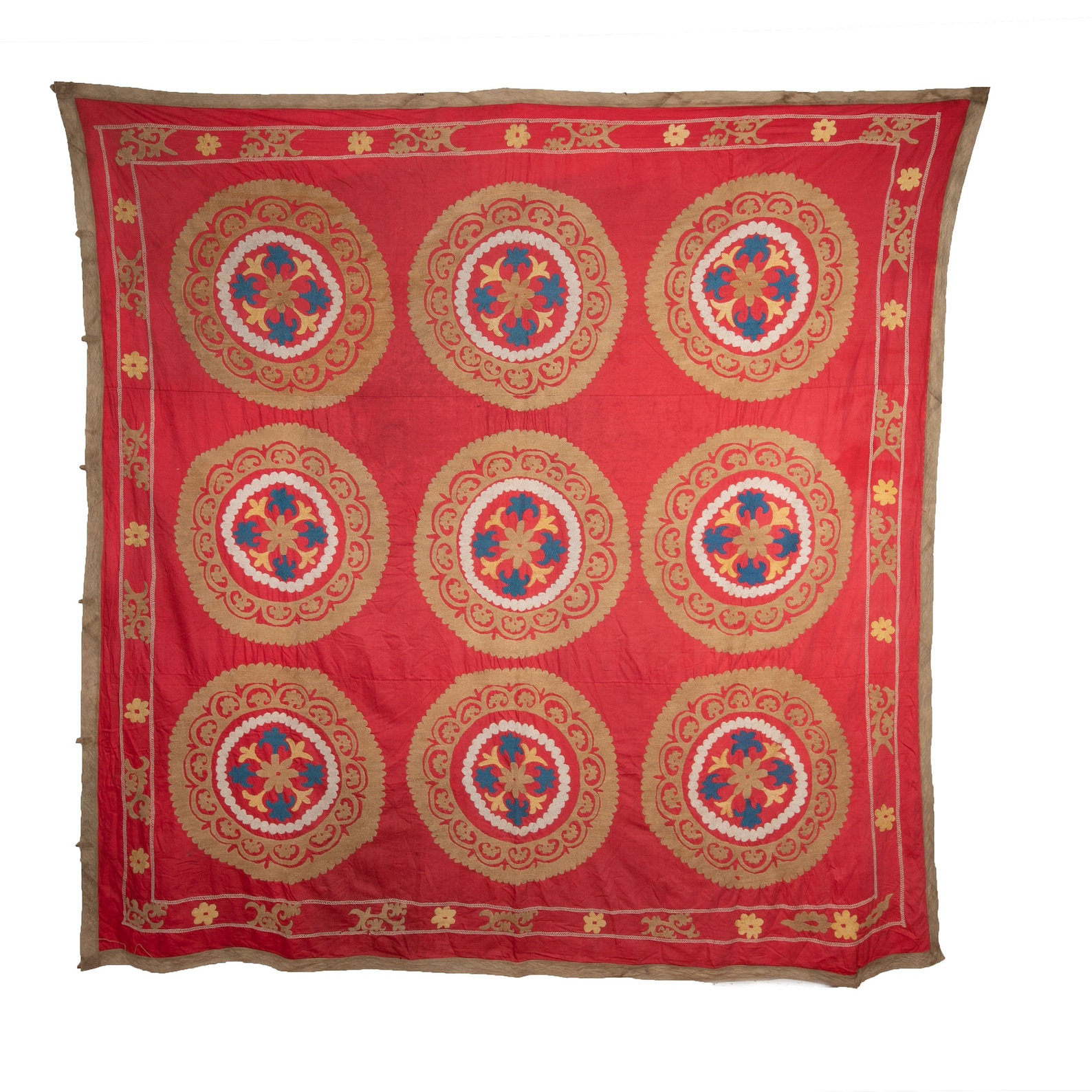 Vintage Red Suzani From Samarkand Uzbekistan, Central Asia, 1970s, 223 ...