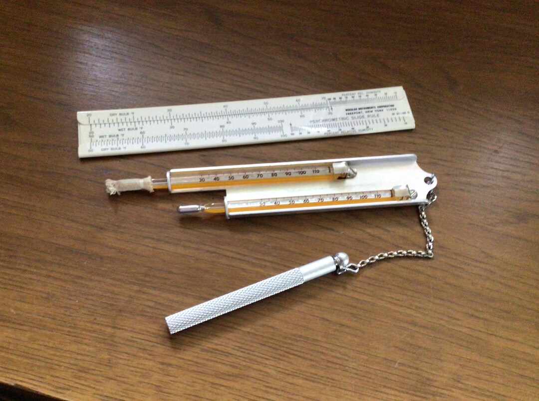 Vintage PRINCO Pocket SLING PSYCHROMETER in Leather Case W/ Humidity ...