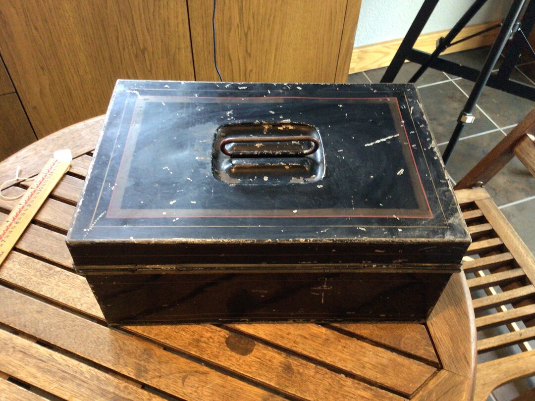 Antique 1800s Metal Cash/document Bankers Box With Lock and Key - Etsy