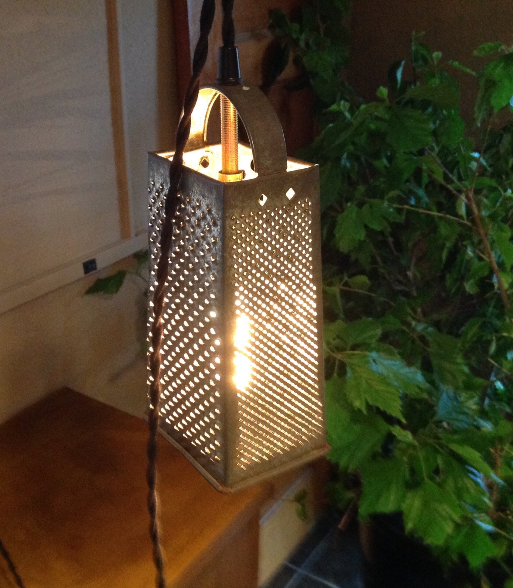 Vintage Cheese Grater Pendant Light - Etsy