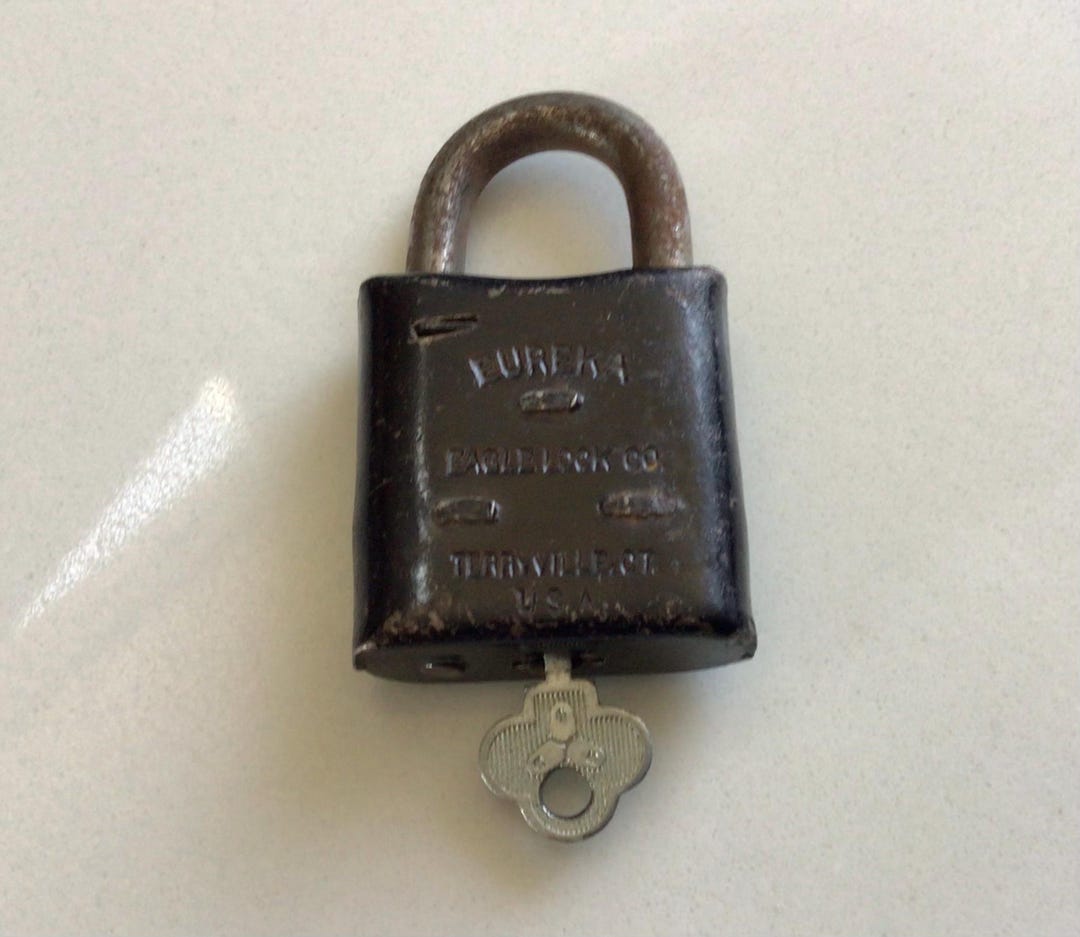 Vintage Miniature Eagle Eureka Padlock With Key - Etsy