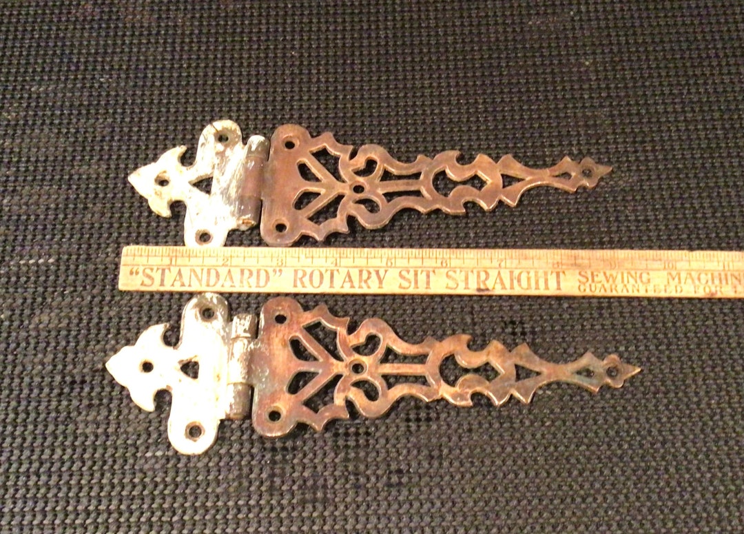 2 Large Vintage Brass Ornate Strap HINGE - Etsy
