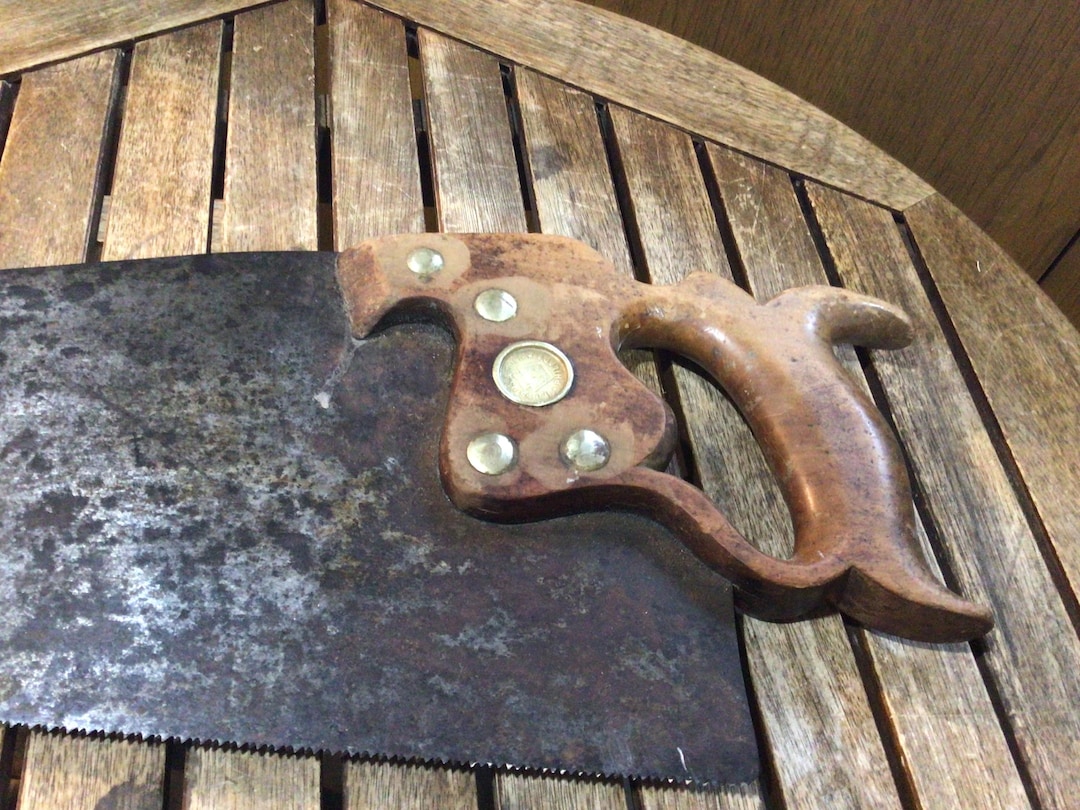 Antique H. Disston & Sons Hand Saw – Visible Etch – Straight Blade ...