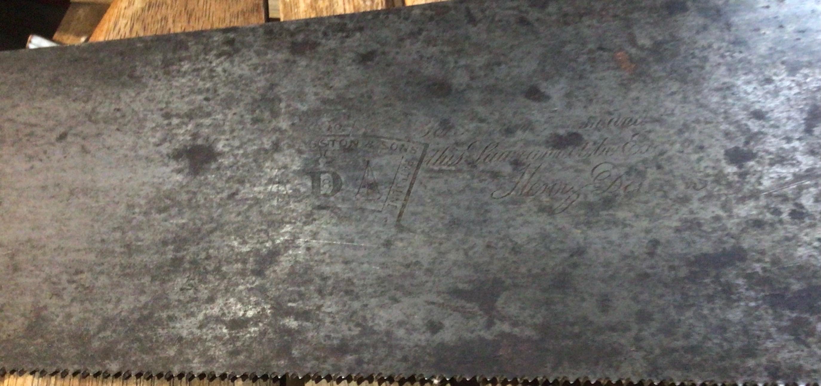 Antique H. Disston & Sons Hand Saw – Visible Etch – Straight Blade ...