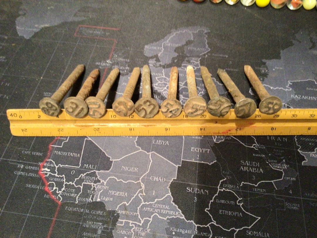 Antique Railroad Date Nails D - Etsy