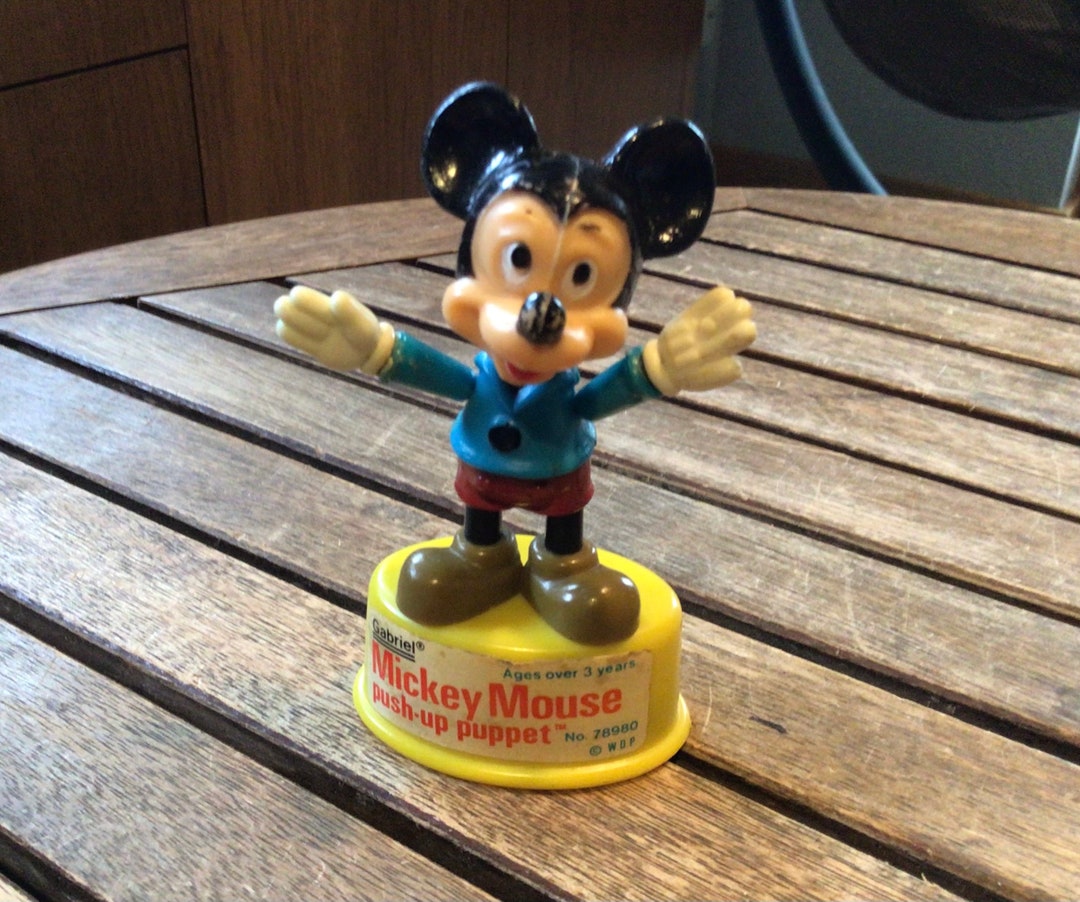Vintage 1977 MICKEY MOUSE Push up Puppet - Etsy