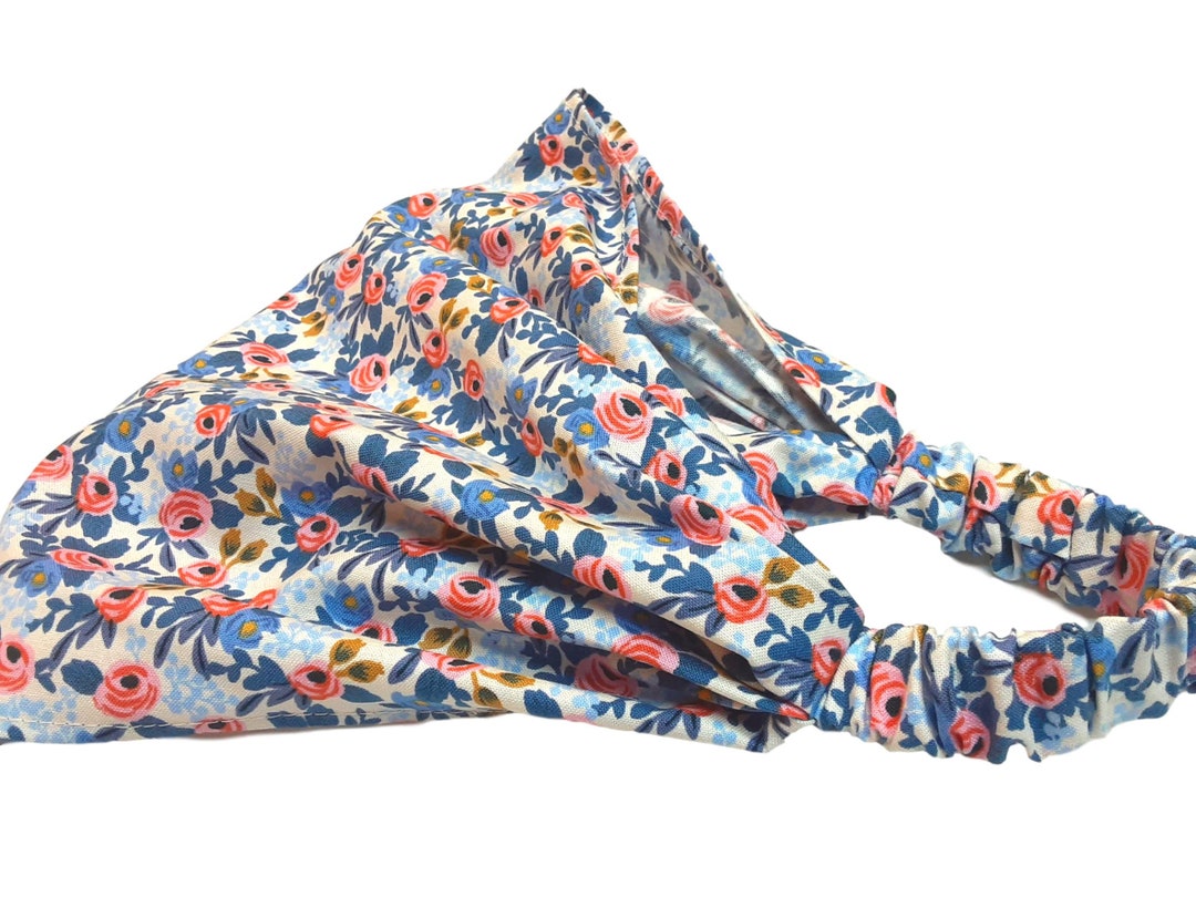 Blue Wide Head Scarf, Wide Headband for Women, Rifle Paper Co, Bandana ...