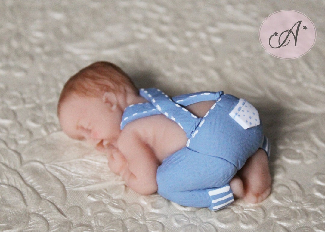 Baptism Figurine, Fimo Baby Figurine, Baptism Cake Decoration, Baby ...