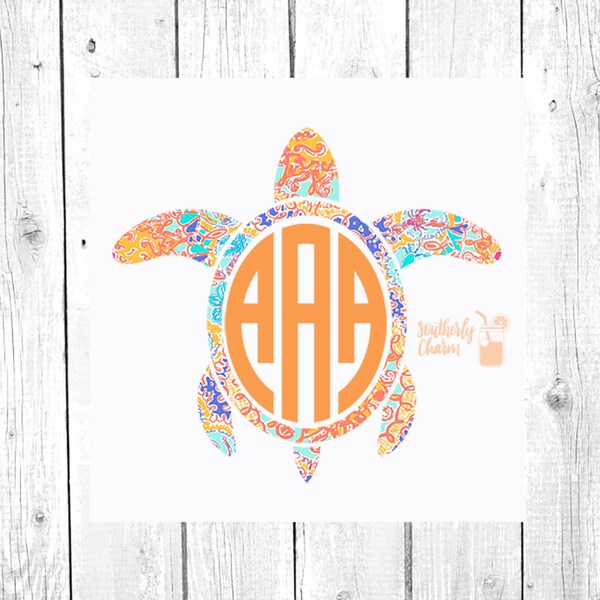 Turtle Monogram - Etsy