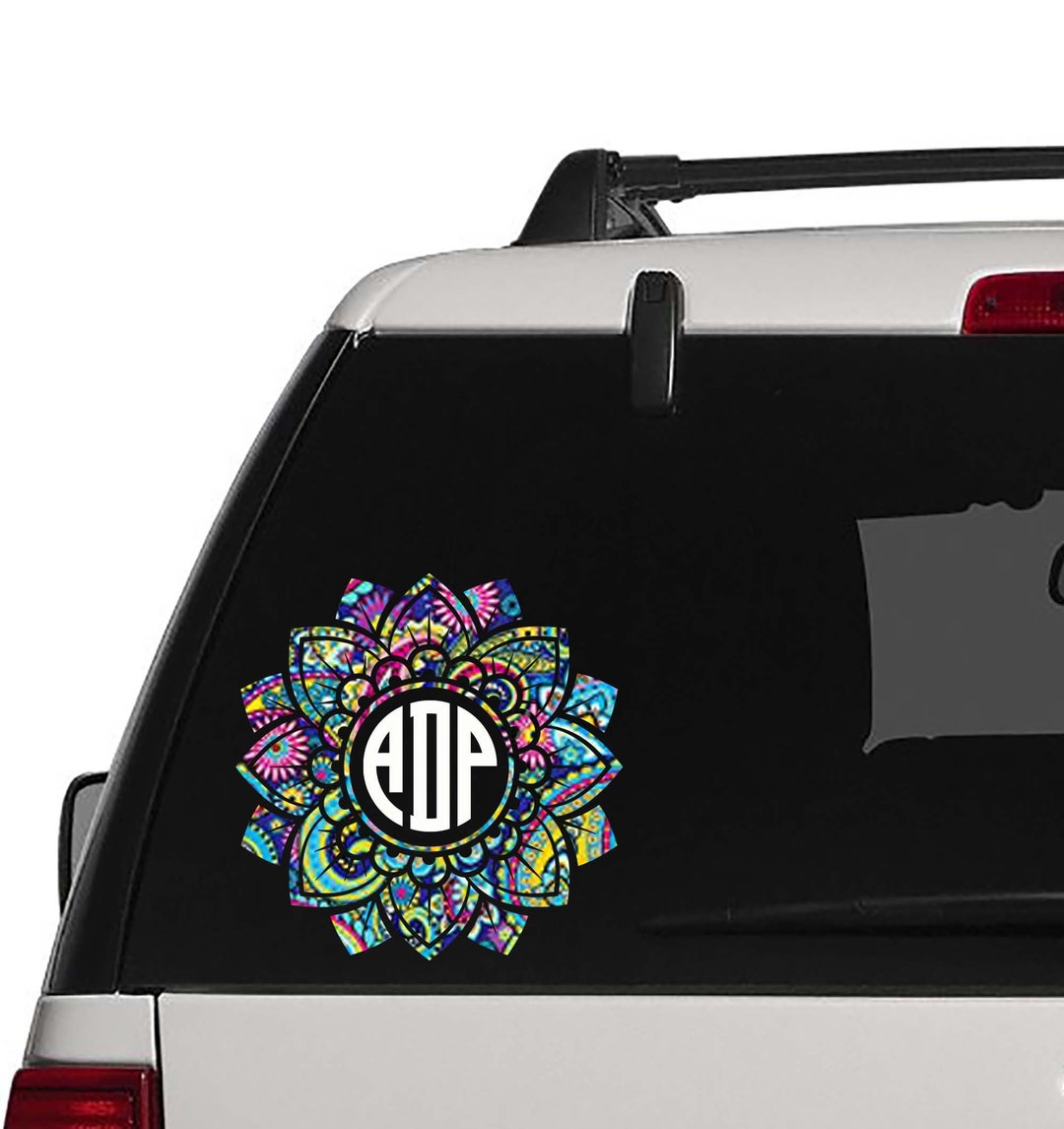 Monogram Mandala Mandala Decal Mandala Sticker Laptop Decal Monogram ...