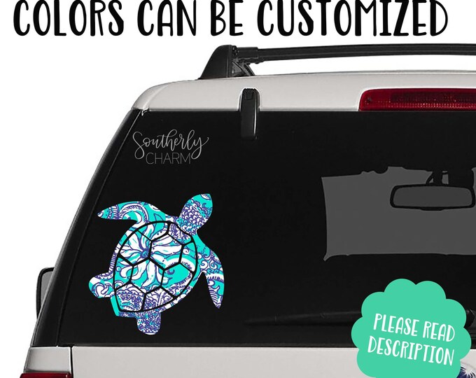 Sea Turtle Vinyl Decal for Car Truck or Jeep Wrangler - Etsy