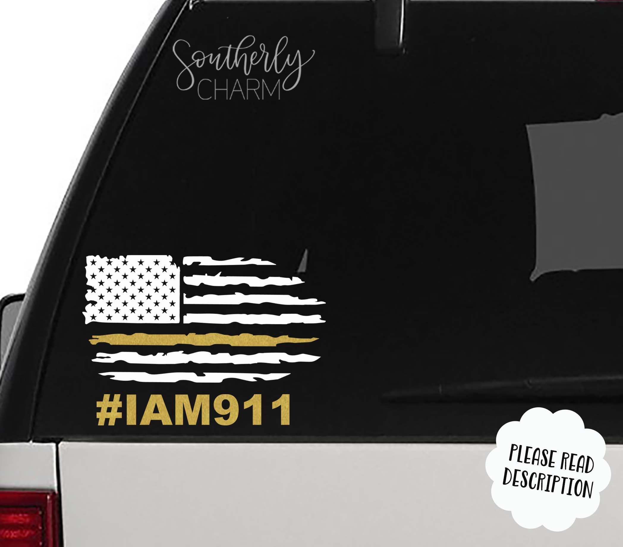 Gold Line Flag I am 911 Decal 911 Sticker EMS Gift | Etsy