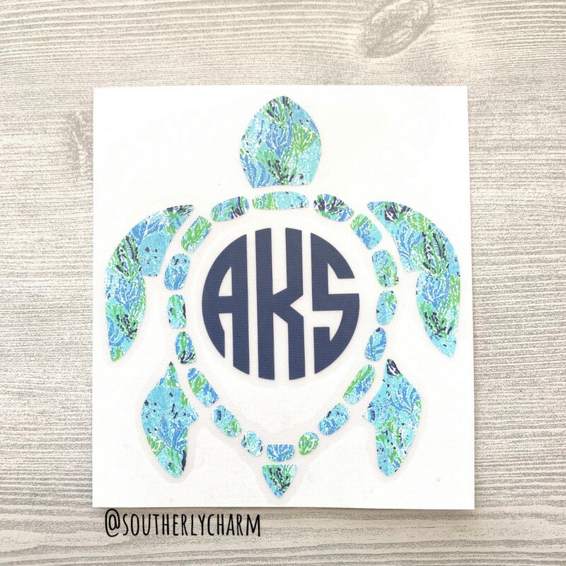 Turtle Monogram - Etsy