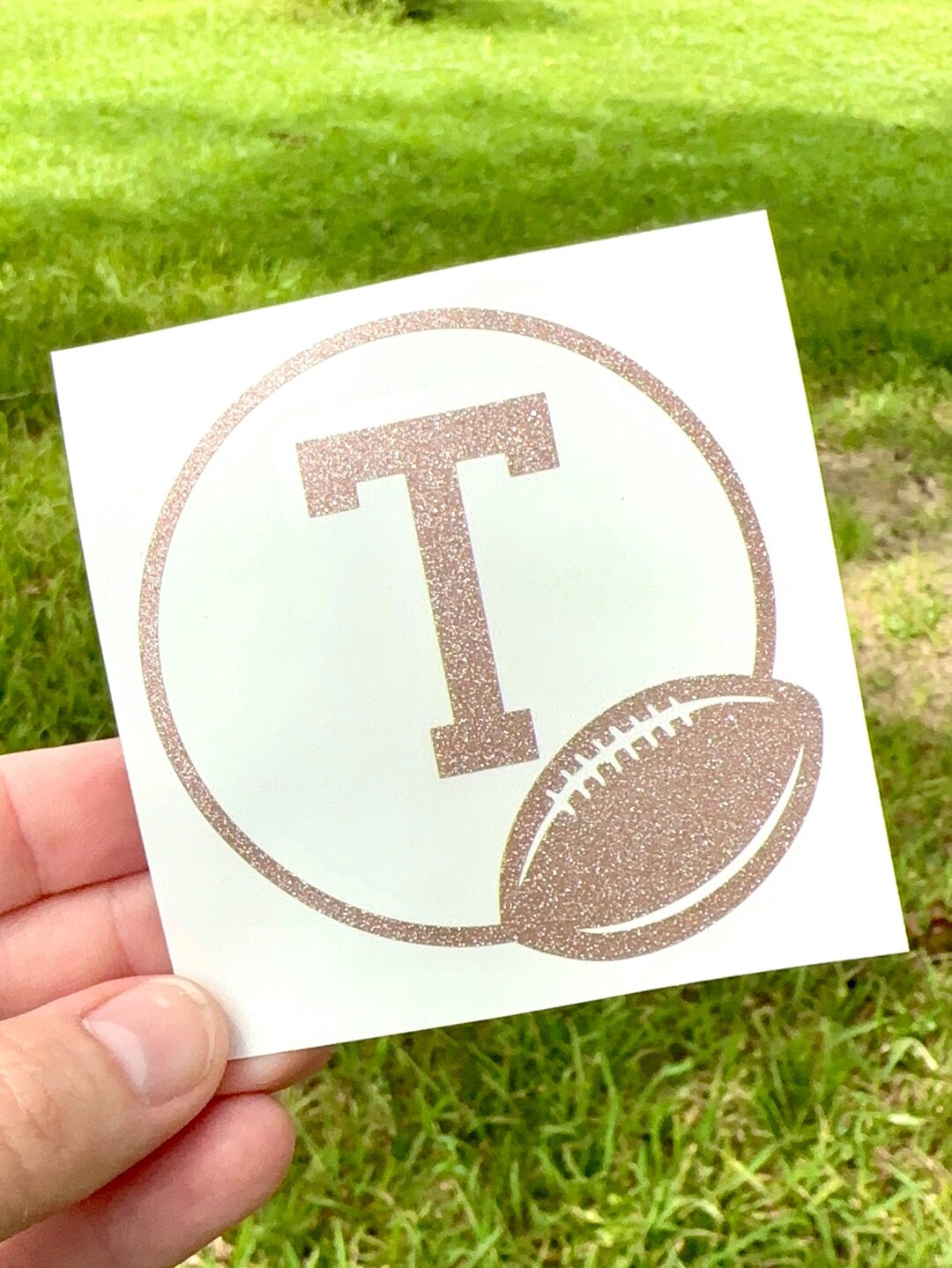 Monogram/name Football Car Decal, Football Name Sticker, Sports Window ...