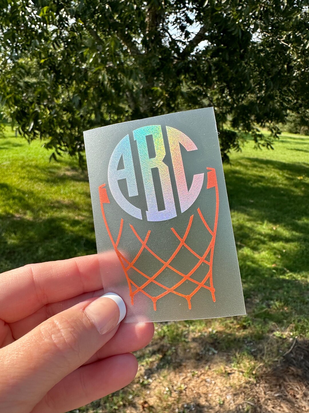 Monogram Basketball Car Decal, Basketball Sticker, Sports Window Decal ...