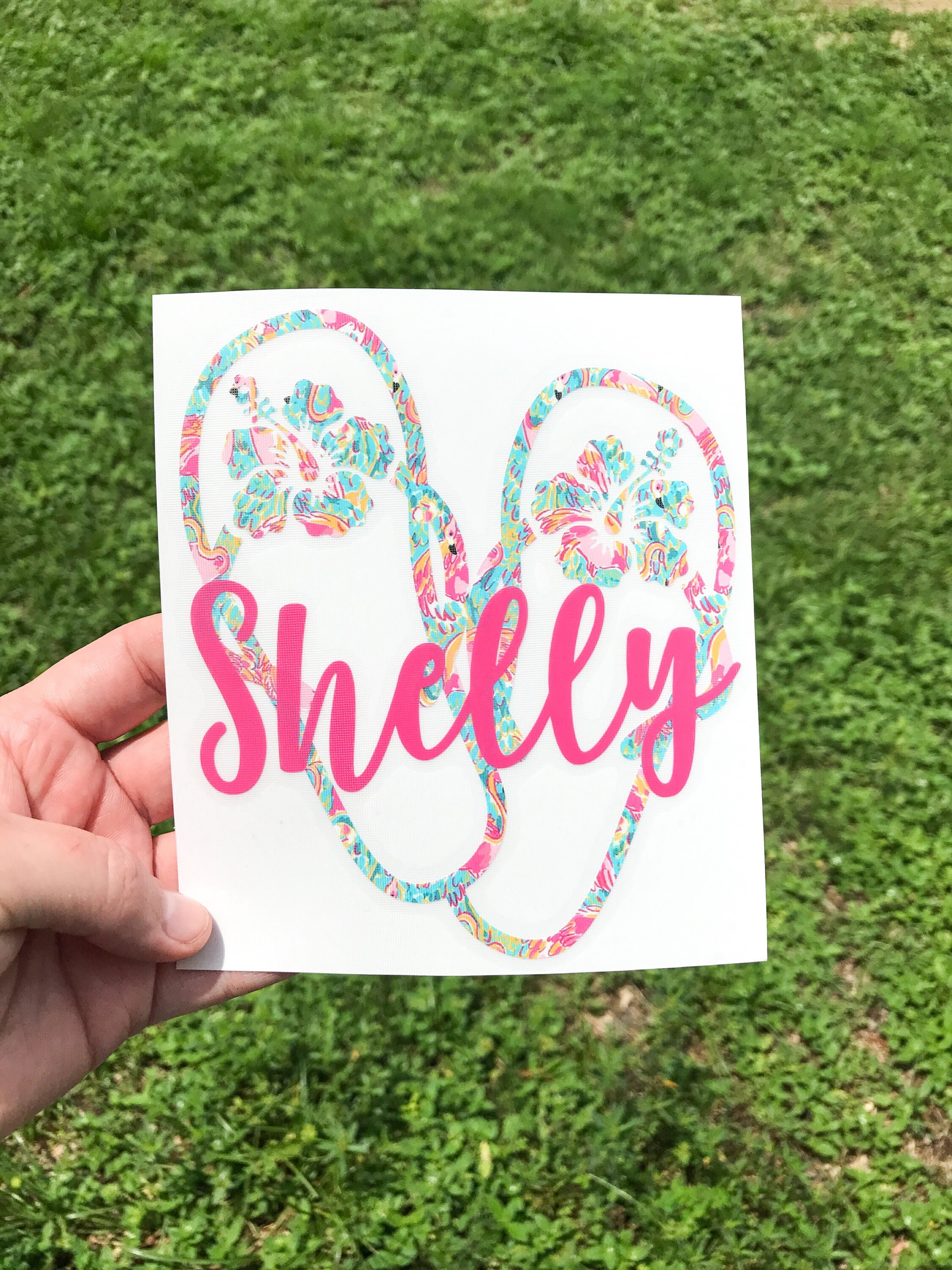 Flip Flop Decal Flip Flop Monogram Monogram Flip Flops | Etsy