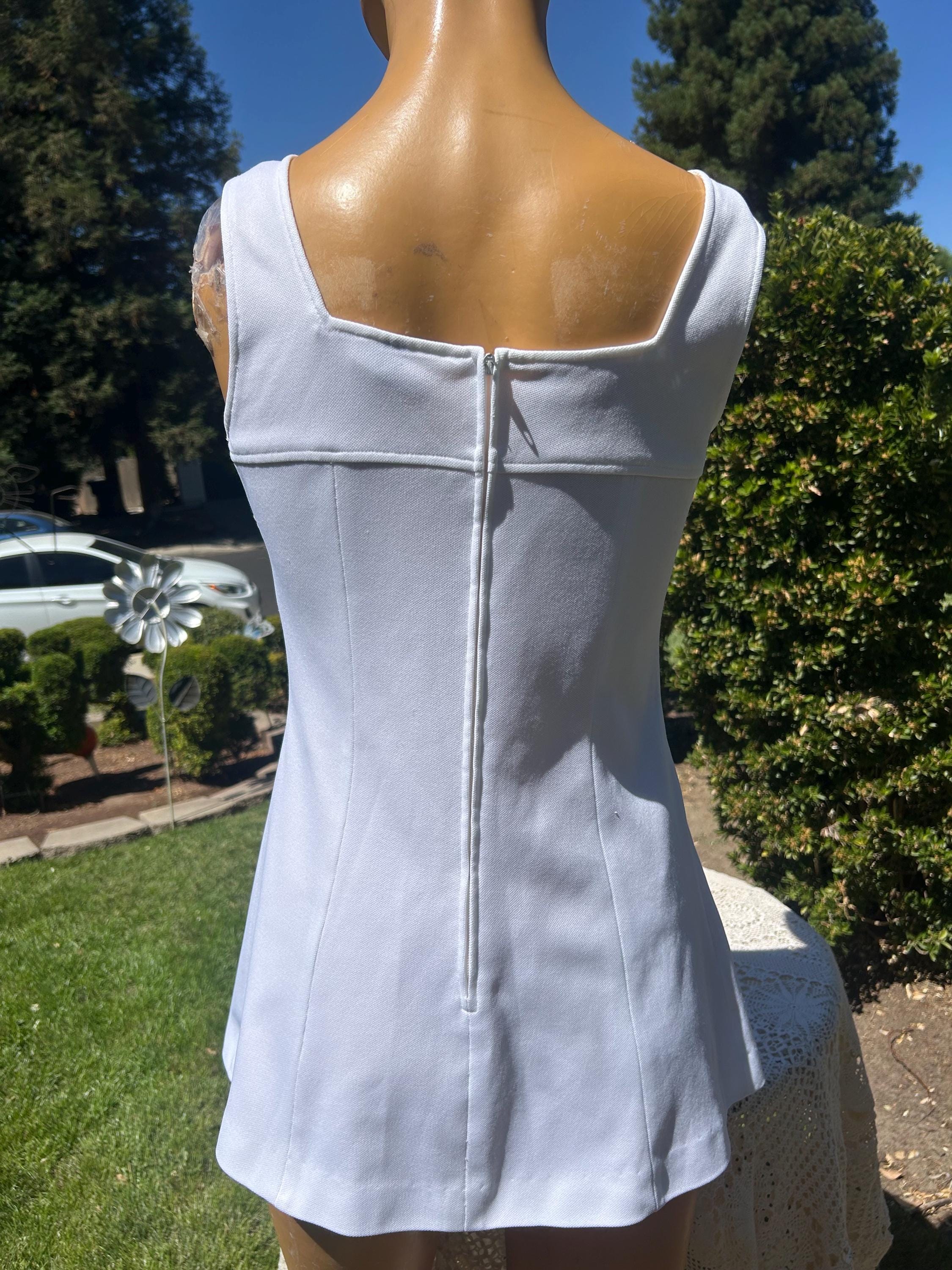 Vintage 1970s Berk Ace Brand White Polyester Tennis Dress W Pastel ...
