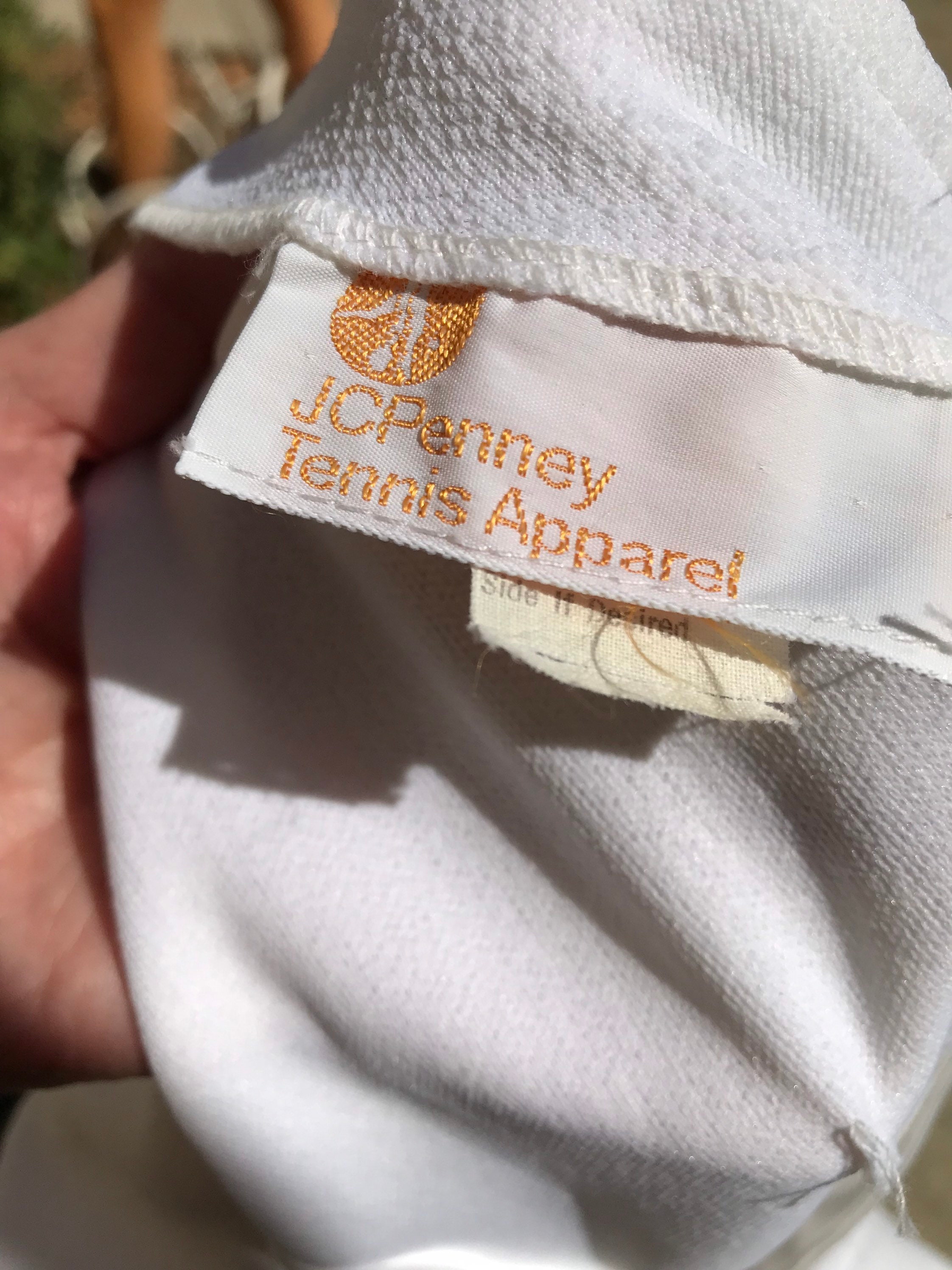 Vintage 1970s JC Penney White Polyester Tennis Dress W Red Flower ...