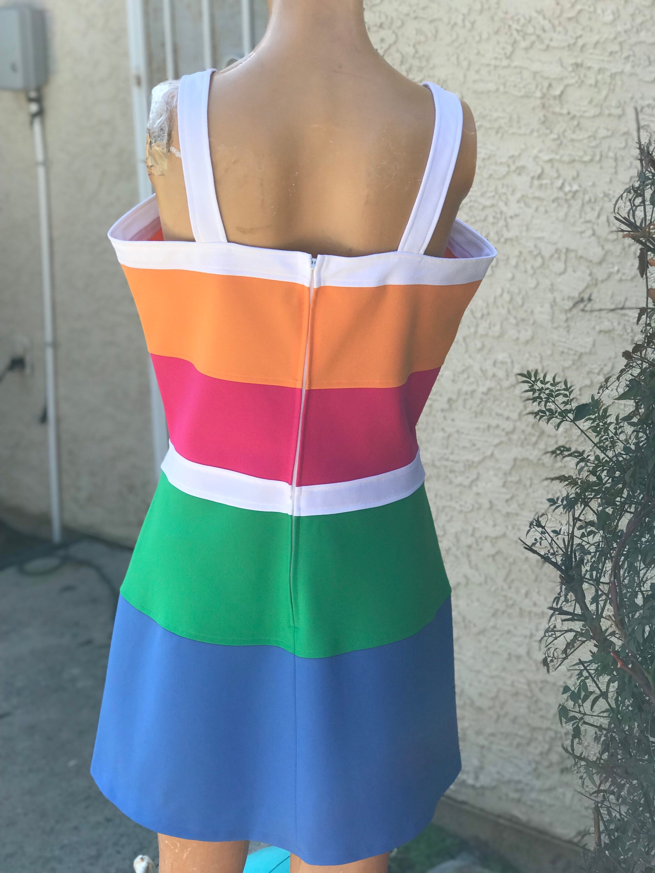 Vintage 1970s Number One Sun Brand Polyester Tennis Dress W Bright ...