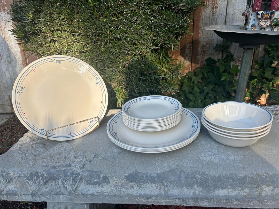 Corelle Country Violets Pattern Dishes Dinner Plates Salad Plates and ...
