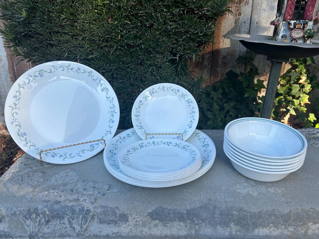 Corelle Country Cottage Pattern Dishes Dinner Plates Salad Plates and ...