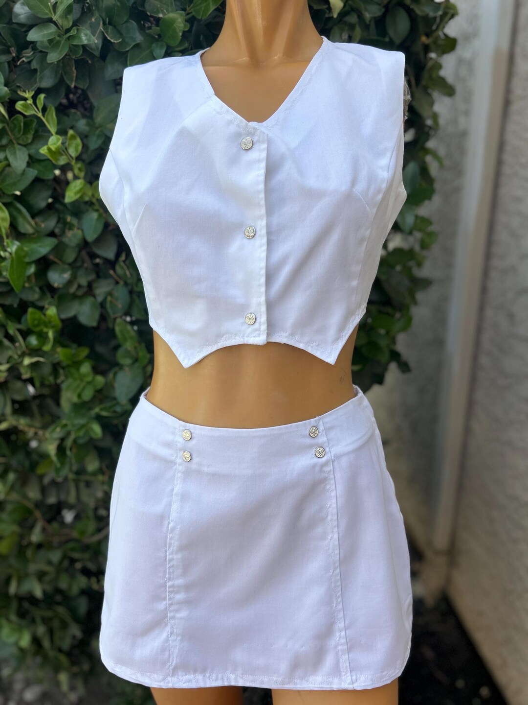 Vintage Riha Brand 1970s 2 Piece Top & Skirt Tennis Outfit Dress Tennis ...