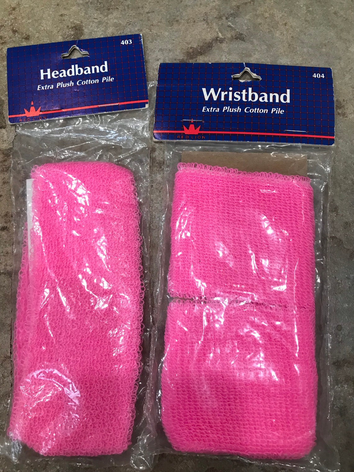 Vintage Tennis Athletic Hot Pink Sports Headband Sweatband & Wristbands ...