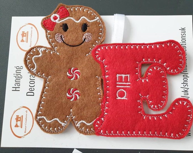 Gingerbread Man Decoration Letters, Alphabet Letter for Decor, Initial ...