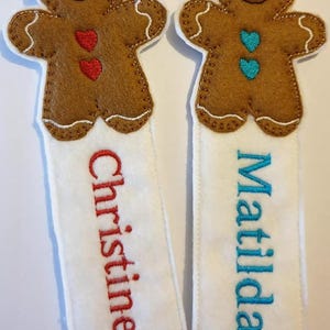 Bookmark Gingerbread Personalised Bookmark - Etsy UK