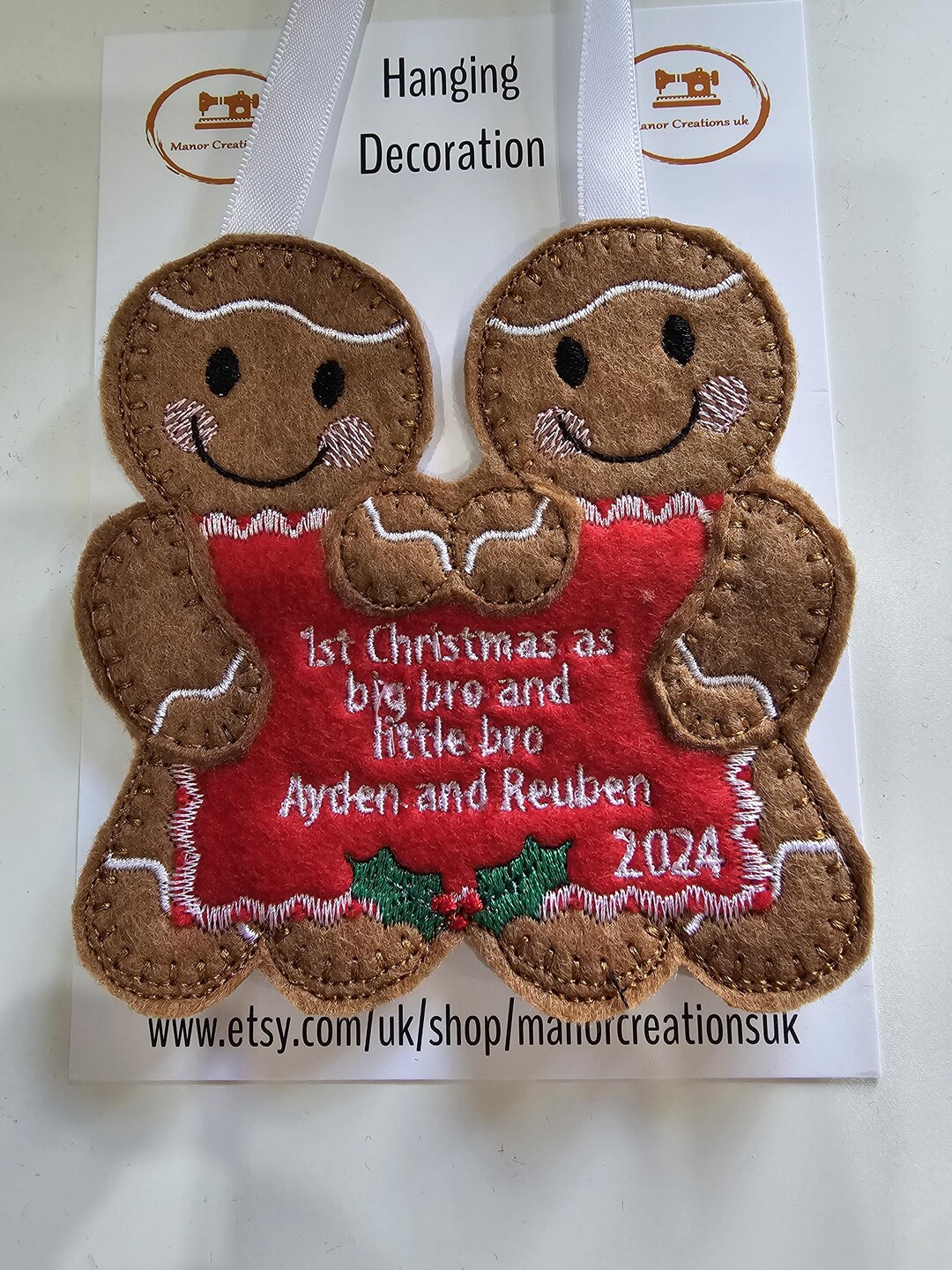 1st Christmas as Big Sis Little Bro 2024 Hanging Ornament, Decoration ...